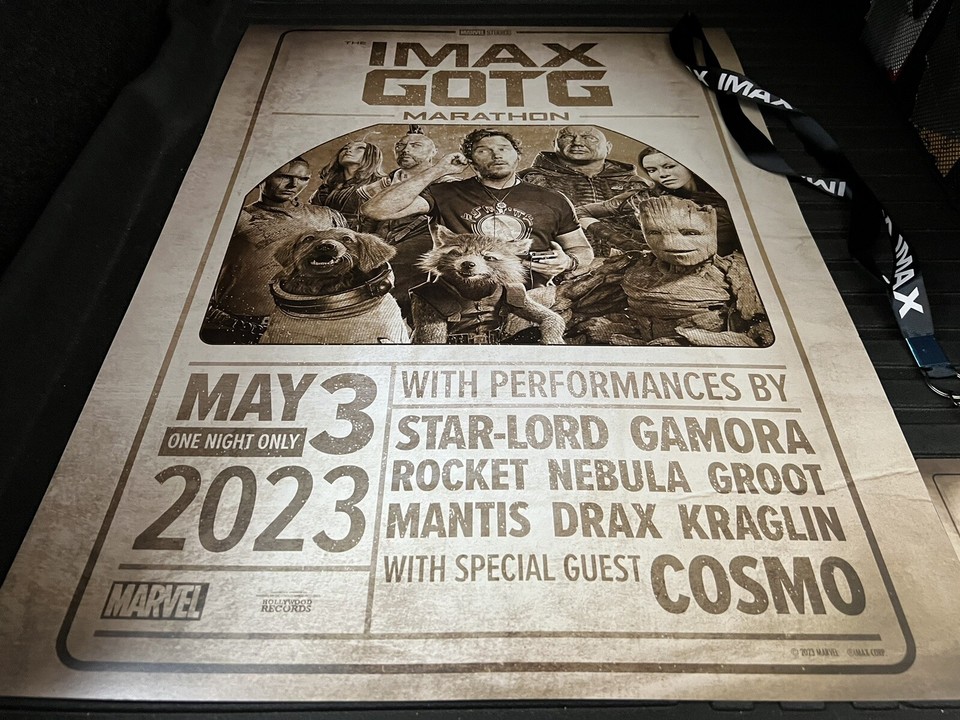 Guardians of the Galaxy Volume 3 V3 IMAX Poster & Lanyard AMC Marathon ...