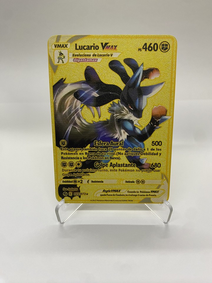 Lucario Vmax Gold Metal Pokémon Card-Collectible Gift Display！Christmas ...