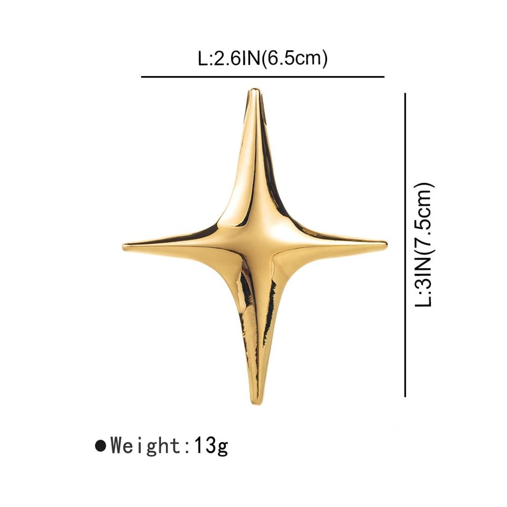 Star Brooch Pin for Women Men Polished Stainless Steel Fashion Simple ...