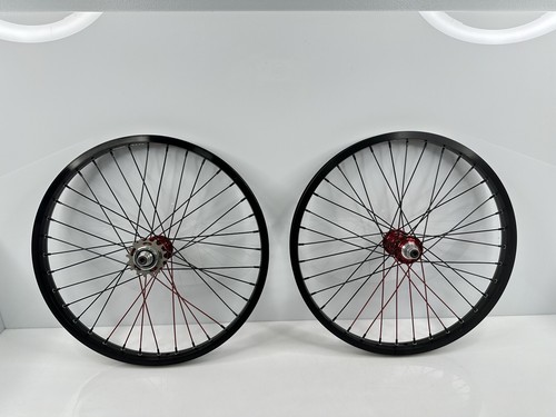 Profile Racing Sun Rims BMX Racing Wheels Set 20” 36s 3/8” Black Red ...