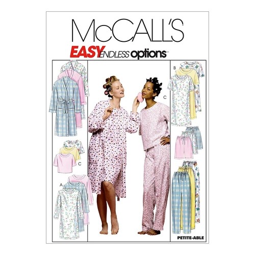 McCalls Sewing Pattern 2476 Misses Robe Nightgown Pajamas Uncut SML for sale online | eBay