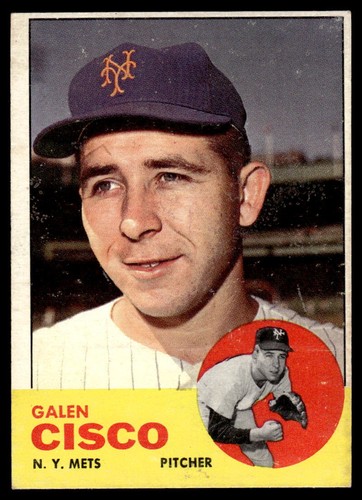 1963 Topps Galen Cisco #93 New York Mets Baseball Card | eBay