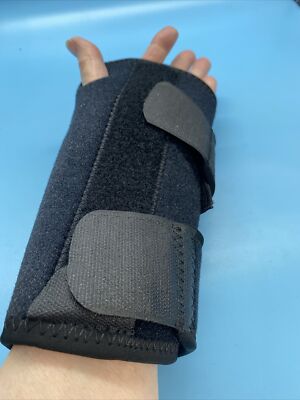 Universal Wrist Support LEFT Hand Black Adjustable w/Removable Metal ...