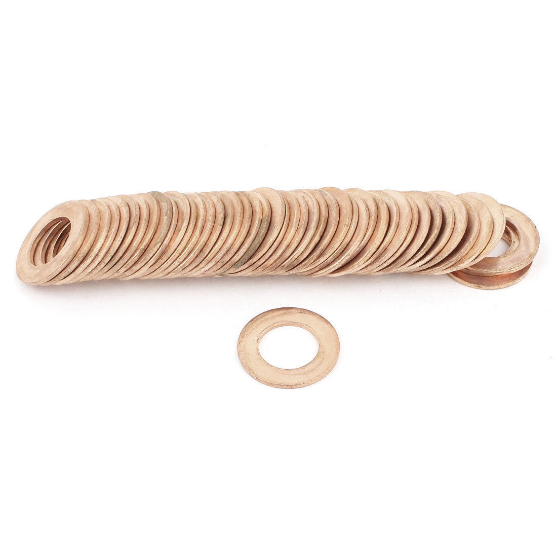 A 50PCS 24mm OD 14mm ID 1.5mm Thick Copper Washer Flat Ring Oil Brake ...