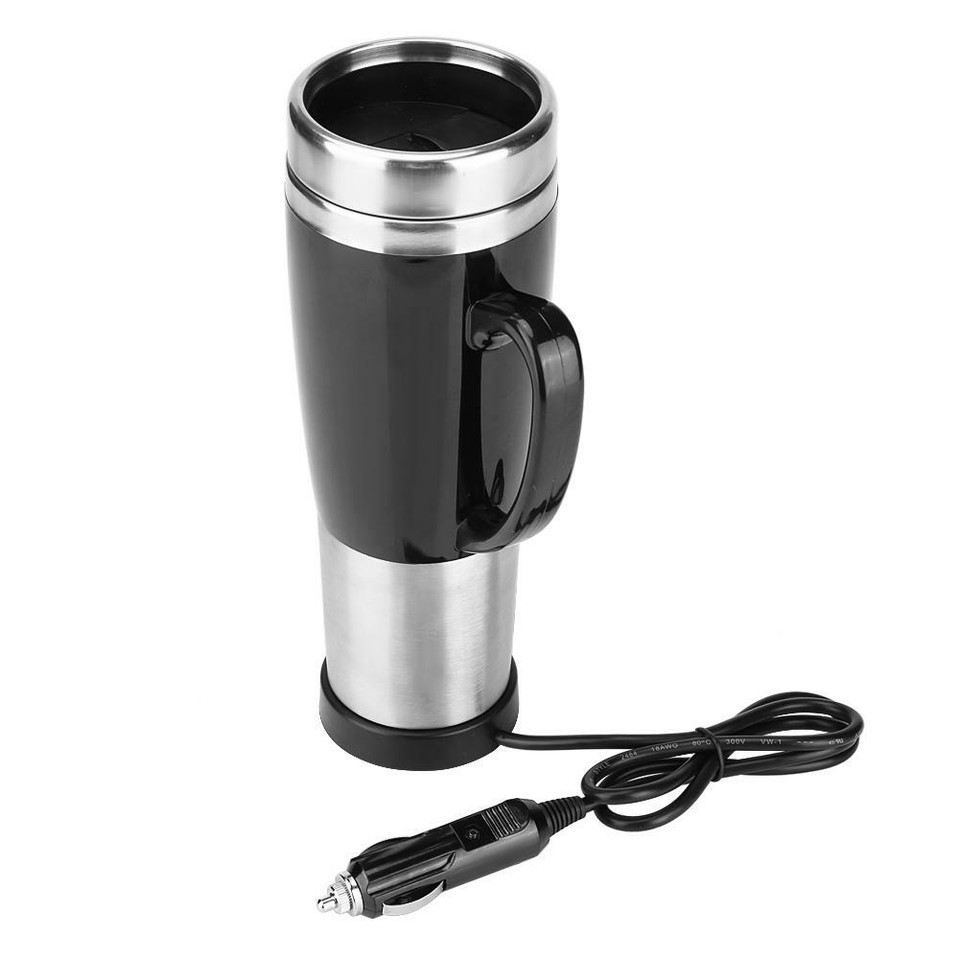 Car Electric Stainless Steel Heating Cup Coffee Tea Drinking Cup Mug ...