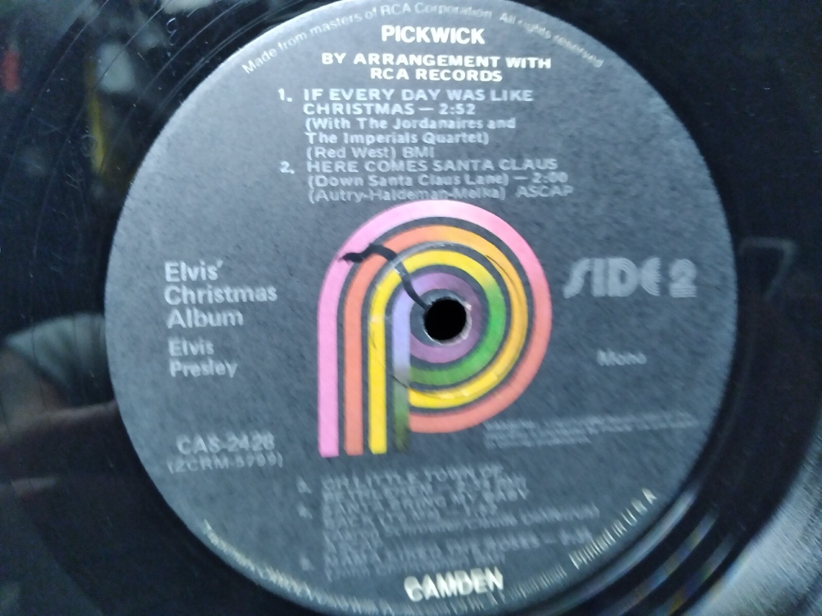 Elvis Presley Elvis' Christmas Album vinyl LP Pickwick records CAS-2428 ...