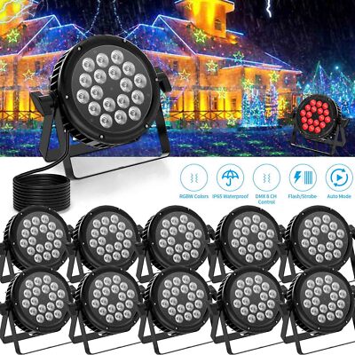 10Pcs 270W Waterproof RGB LED Par Light DMX Par Can Beam Washer Outdoor ...