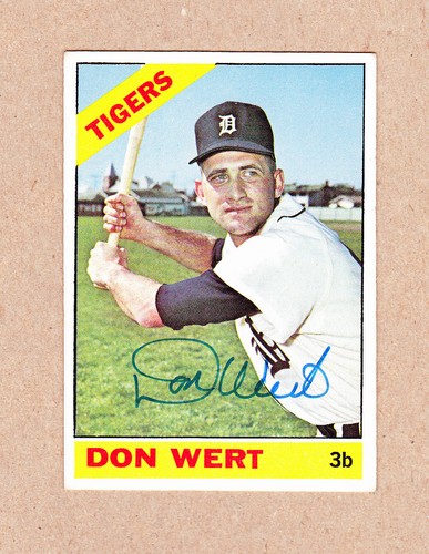 Don Wert signed 1966 Topps card #253-Detroit Tigers 1968 World Series ...