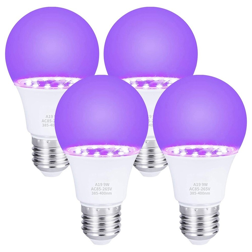 LED UV Blacklights 9W Black Lights Bulb Glow in The Dark Party Disco ...