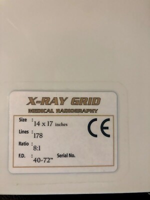 GRID, SIZE:14x17'', RATIO: 8 : 1, Line:178 F.D 40-72”, (No.415 ...