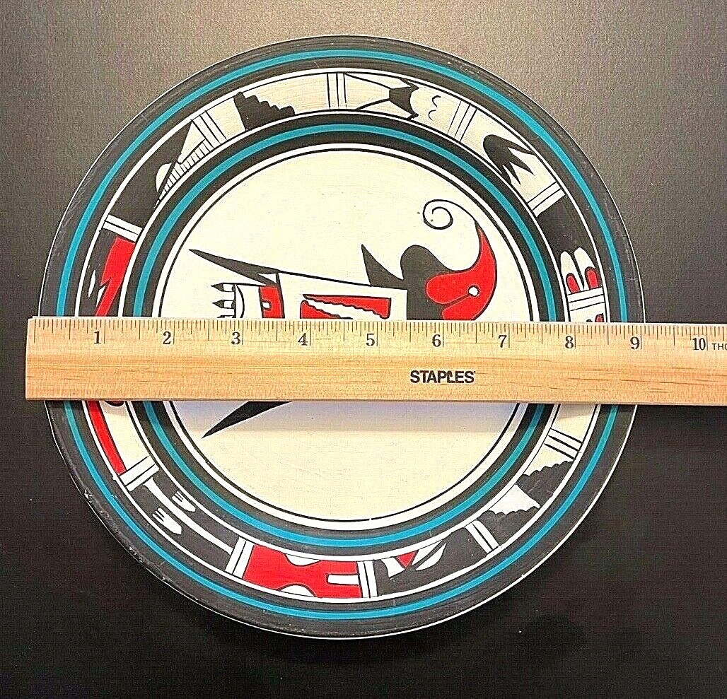 Handmade Hand Painted Native American Deco Pottery Pueblo Plate Signed ...