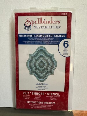 Spellbinders Nestabilities ~ Labels Thirteen Emboss Stencil Dies ~ A3 ...