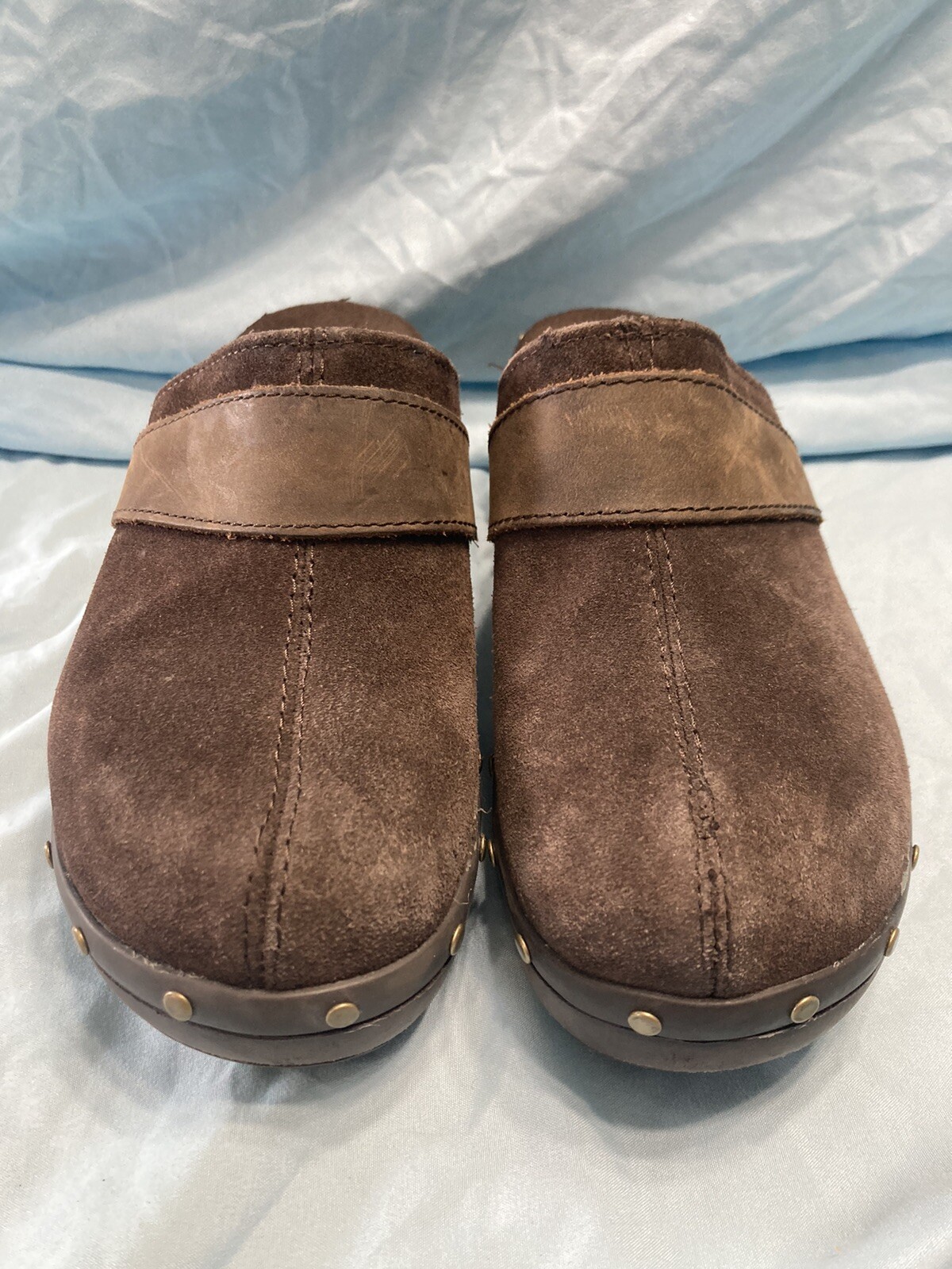 Crocs Cobbler Studded Slip On Clogs Mules Brown Suede… - Gem