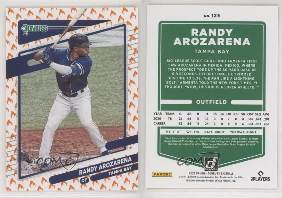 2021 Panini Donruss On Fire 3/75 Randy Arozarena #125 o7m | eBay UK