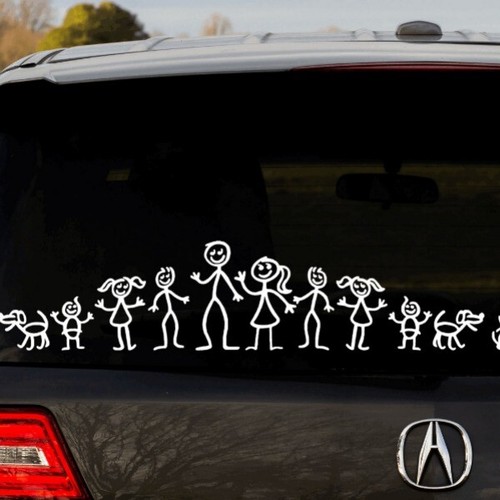 Sticker Family #2 - Vector Family - Car Decal - Rear Window - Oracal ...