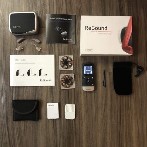 2 ReSound Hearing Aids Left & Right w/ Case & Remote Control RC-2 | eBay