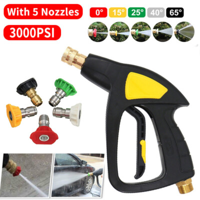 High Pressure Washer Gun Handle with 5 Spray Nozzle Tip, 3000PSI Power ...