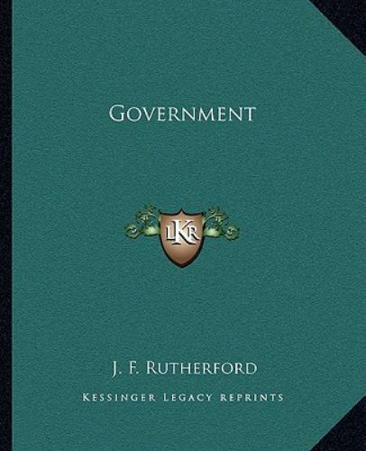 Government by J. F. Rutherford (2010, Trade Paperback) for sale online ...