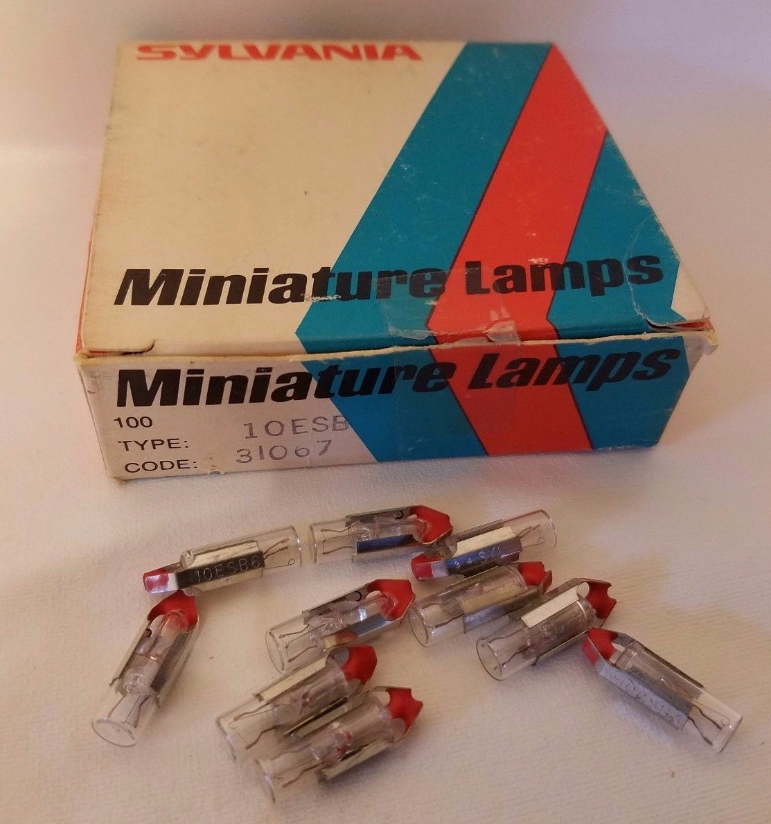 Lot 10 Sylvania 10ESB 10ESB6 Miniature Telephone Slide Base Light Bulbs ...
