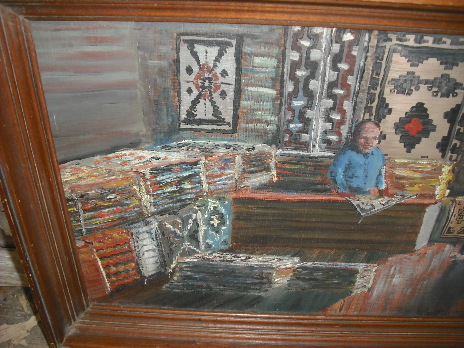 New Mexico painting of traiding post by Joe Dunlap (1933-2011) | eBay