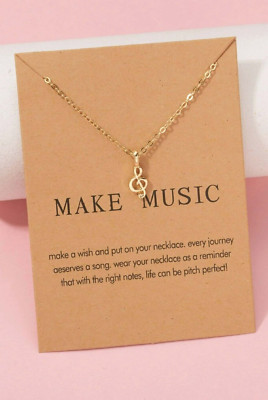Gold Colored Trebel Clef Necklace | eBay