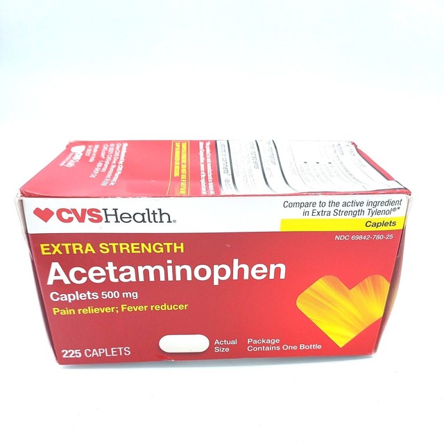 CVS Health Acetaminophen Extra Strength 500mg 225 Caplets Exp7/23 for ...