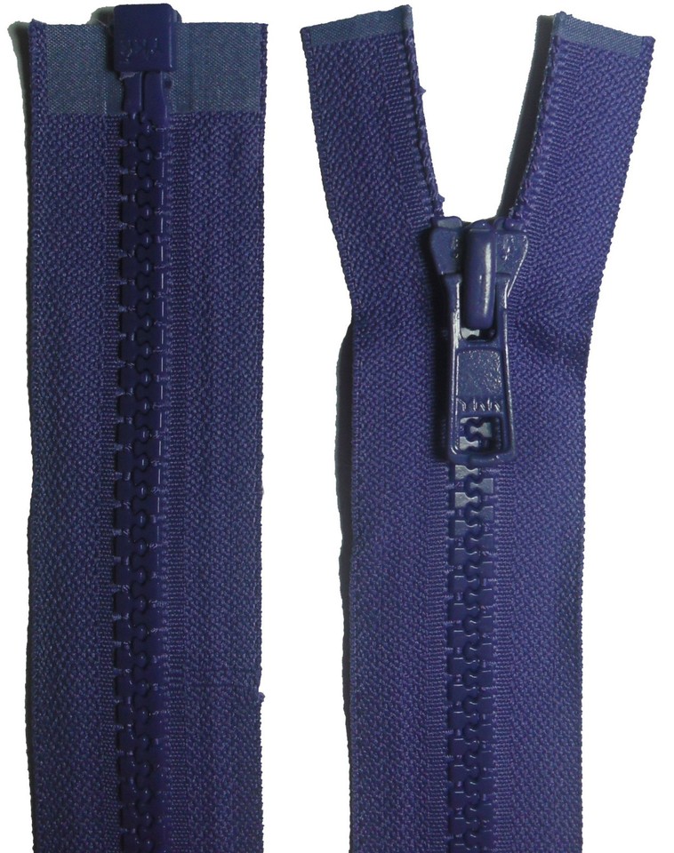 YKK ZIP, PURPLE, PLASTIC CHUNKY TEETH, OPEN END, NUMB 5, SIZE 18"/46cm ...