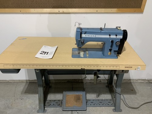 SINGER 211A INDUSTRIAL SEWING MACHINE And Table | eBay