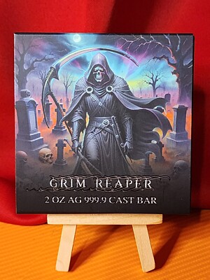 2024 Grim Reaper 2 oz Silver Colorized Premium Cast Bar | eBay