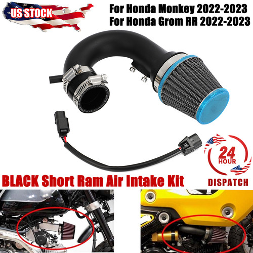 For 2022-2023 HONDA GROM RR BLACK Short Ram Air Intake 2022-23 HONDA ...