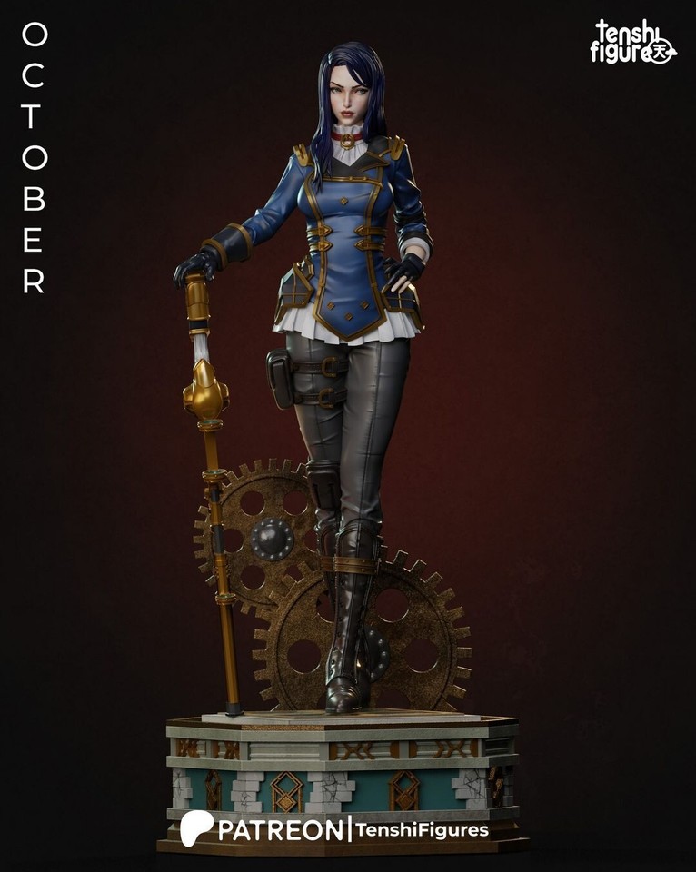 Caitlyn Arcane LOL, Resin 21 CM Model Kit Painted 3d Printed GK Statue ...