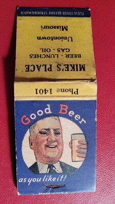 1930's Good Beer/Mikes Place Diamond Matchbook Matchcover | eBay