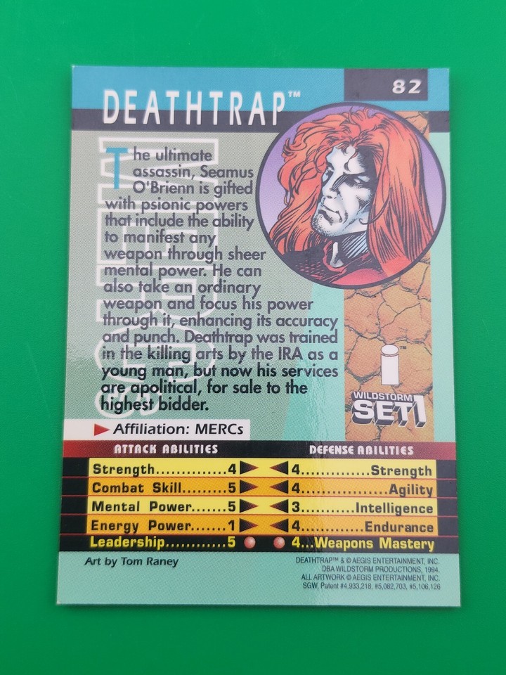 1994 Wildstorm Productions Set 1 Chromium Deathtrap Card 82 | eBay