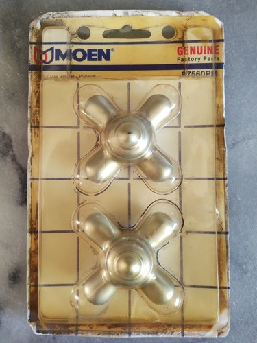 Moen Small Cross Handles Platinum - 97560 Genuine NOS / Sealed Vintage ...