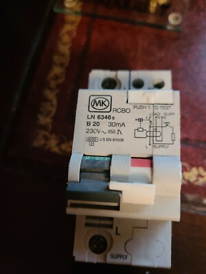 MK RCBO B20 20Amp 30mA Type B 230v LN 6346S Circuit Breaker | eBay UK