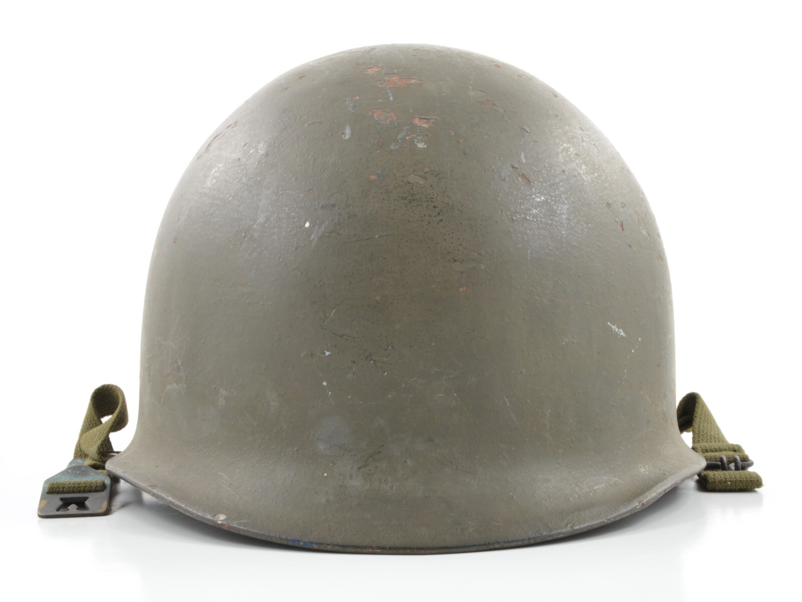 Original & Unusual U.S. M1 Helmet Shell W/ WWII OD#7 Chinstraps ...