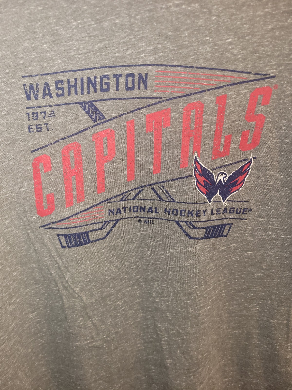 Washington Capitals Retro 2xl Mens Gray Graphic Logo Long Sleeve Tshirt ...