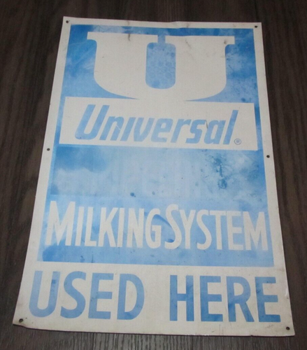 Vintage Universal Milker Dairy Milk Sign Bottle Cow Feed Farm Milking ...