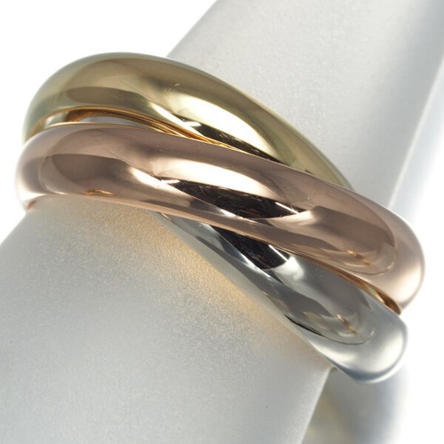 Auth Cartier Ring Trinity 3color EU54 18K 750 Yellow White Rose Gold ...