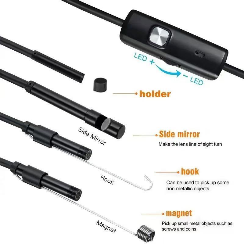 6LED USB Snake Endoscope Borescope HD Inspection Camera For Android ...