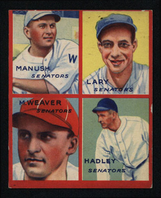 1935 GOUDEY ~ HENRY HEINIE MANUSH-LARY-WEAVER-HADLEY | eBay