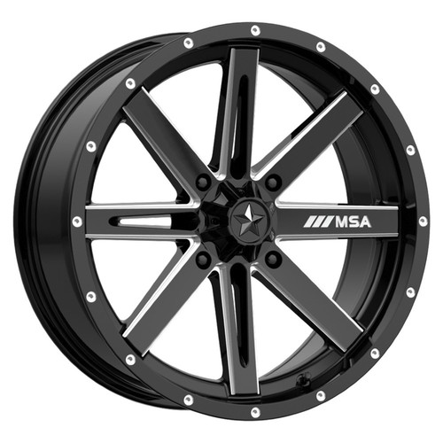 4-New 14" MSA Off-Road M41 Boxer Wheels 14x7 4x156 10 Black Milled Rims ...