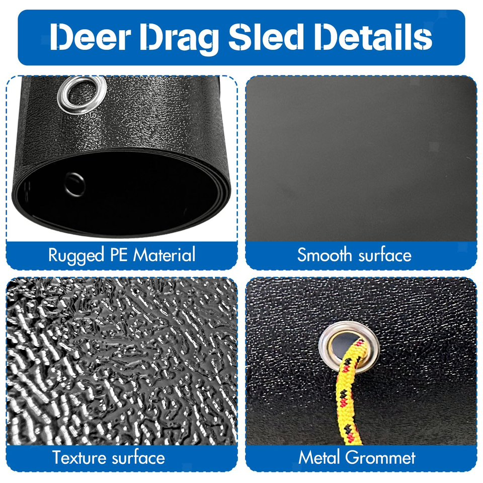 Deer Drag Sled Towing Sled Portable with Rope Thickened Cargo Pad Game ...