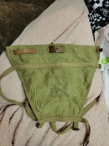 US WW2 M1928 Haversack Pack Tail Carrier khaki Canvas With Leather Belt ...