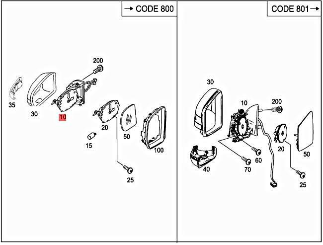 Genuine MERCEDES W164 X164 GL-CLASS X164 M-CLASS W164 Mirror 1648101593 ...
