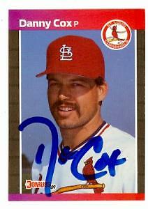Danny Cox autographed baseball card (St. Louis Cardinals) 1989 Donruss ...