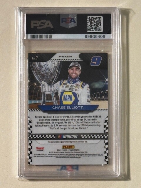 PSA 10 - 2020 20 Prizm #7 Chase Elliott Signature Auto Autograph ...