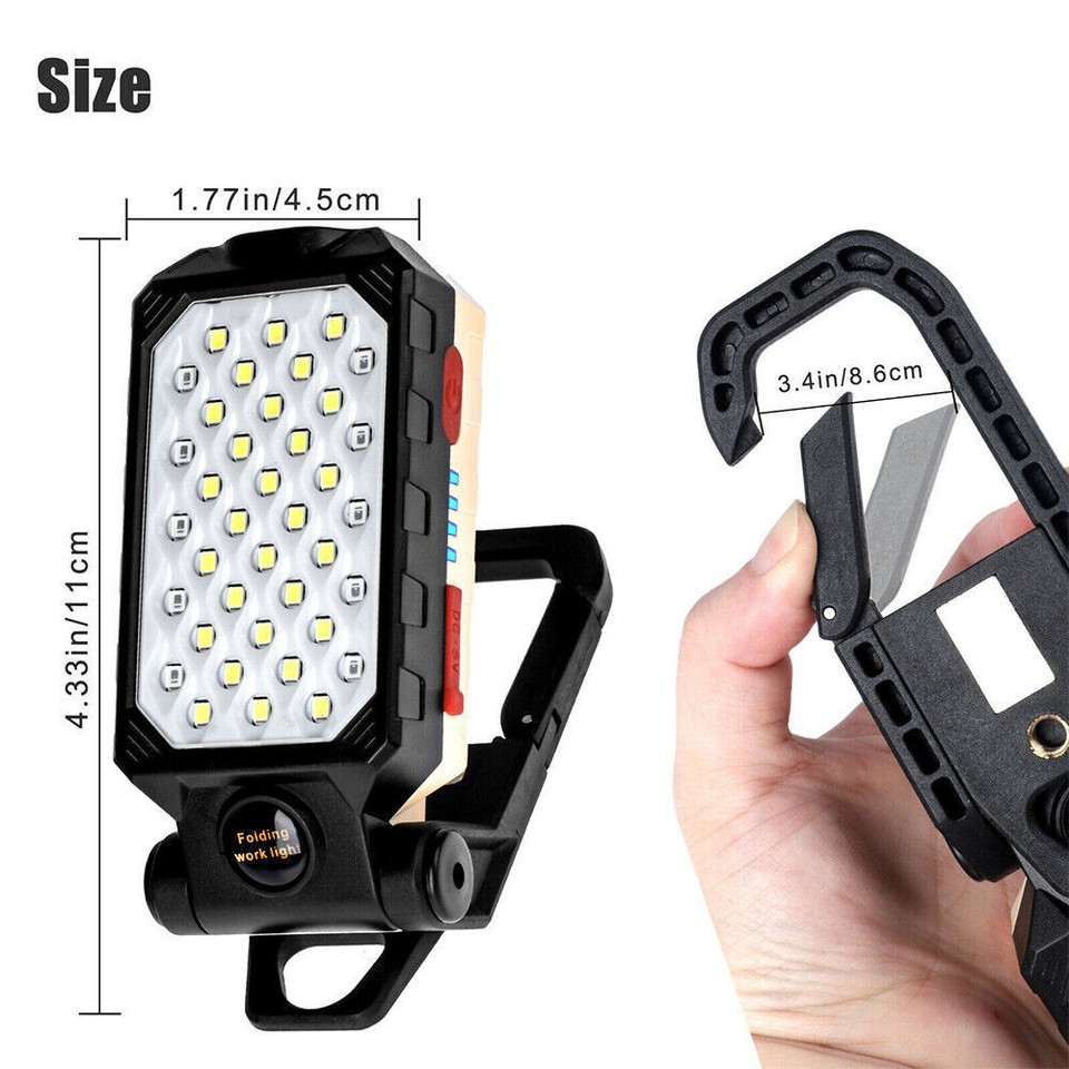 USB Rechargeable LED COB Work Light Car Garage Mechanic Flashlight ...