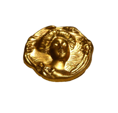 Vintage Early 1900s Gold Tone Brass Victorian Cameo Repousse Pin Brooch ...