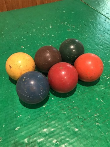 Set of 6 Vintage Croquet Balls Smooth Solid Color (no stripe) 3.25 ...